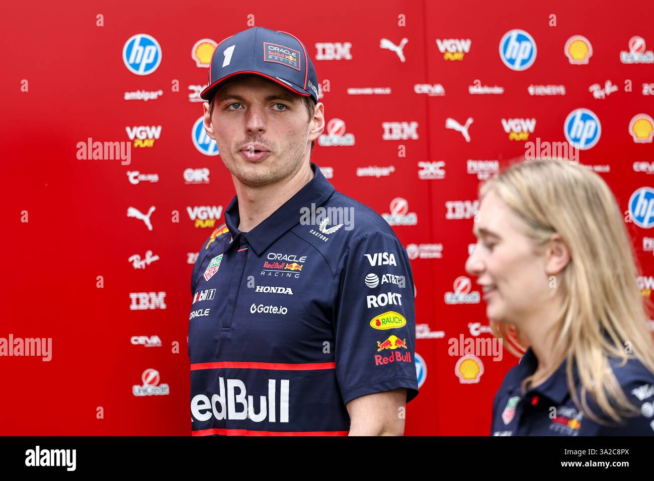 (250313) -- MELBOURNE, March 13, 2025 (Xinhua) -- Red Bull's Max Verstappen of the Netherlands ...