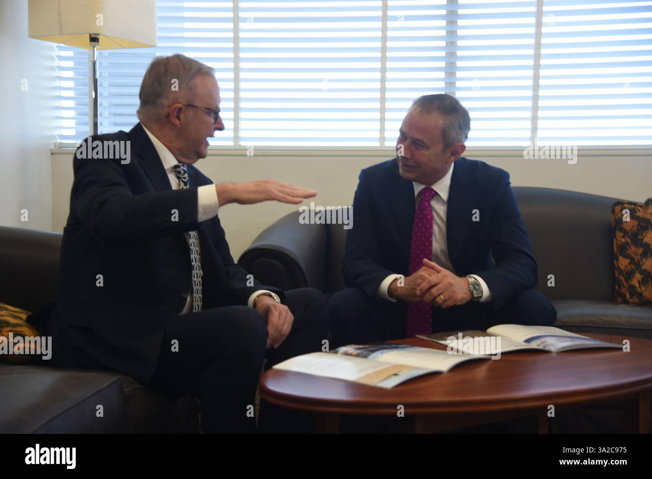 Perth, Australia. 13th Mar, 2025. Australian Prime Minister Anthony ...