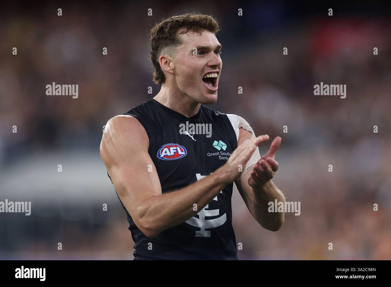 Melbourne, Australia. 13th Mar, 2025. Blake Acres of the Blues ...