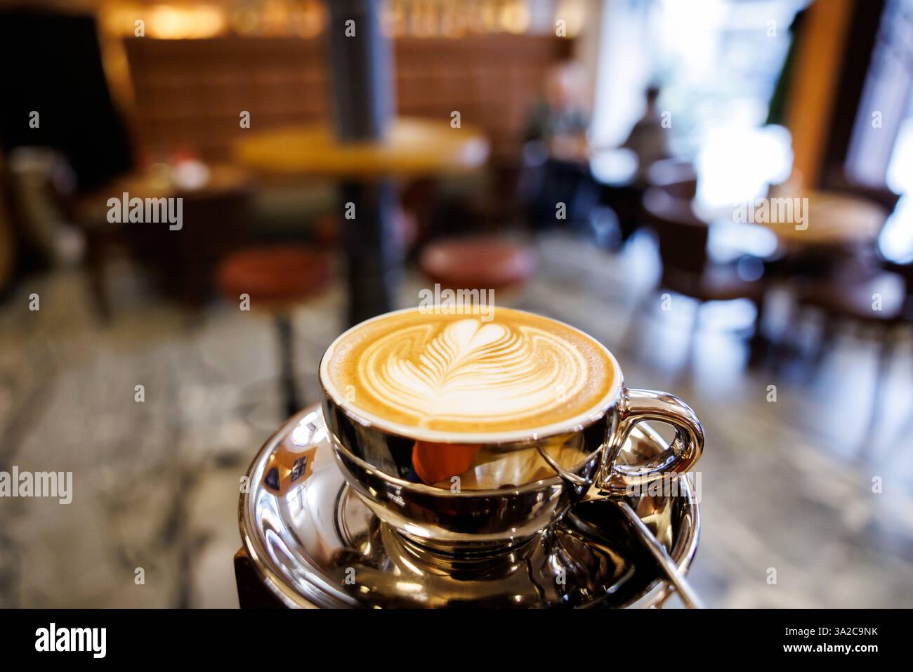 Bayreuth, Germany. 12th Mar, 2025. An espresso macchiato sits on a ...