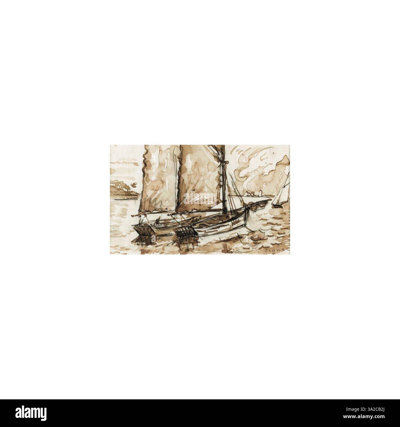 In 'Les Deux Voiliers', Signac portrays two sailing boats on a calm ...