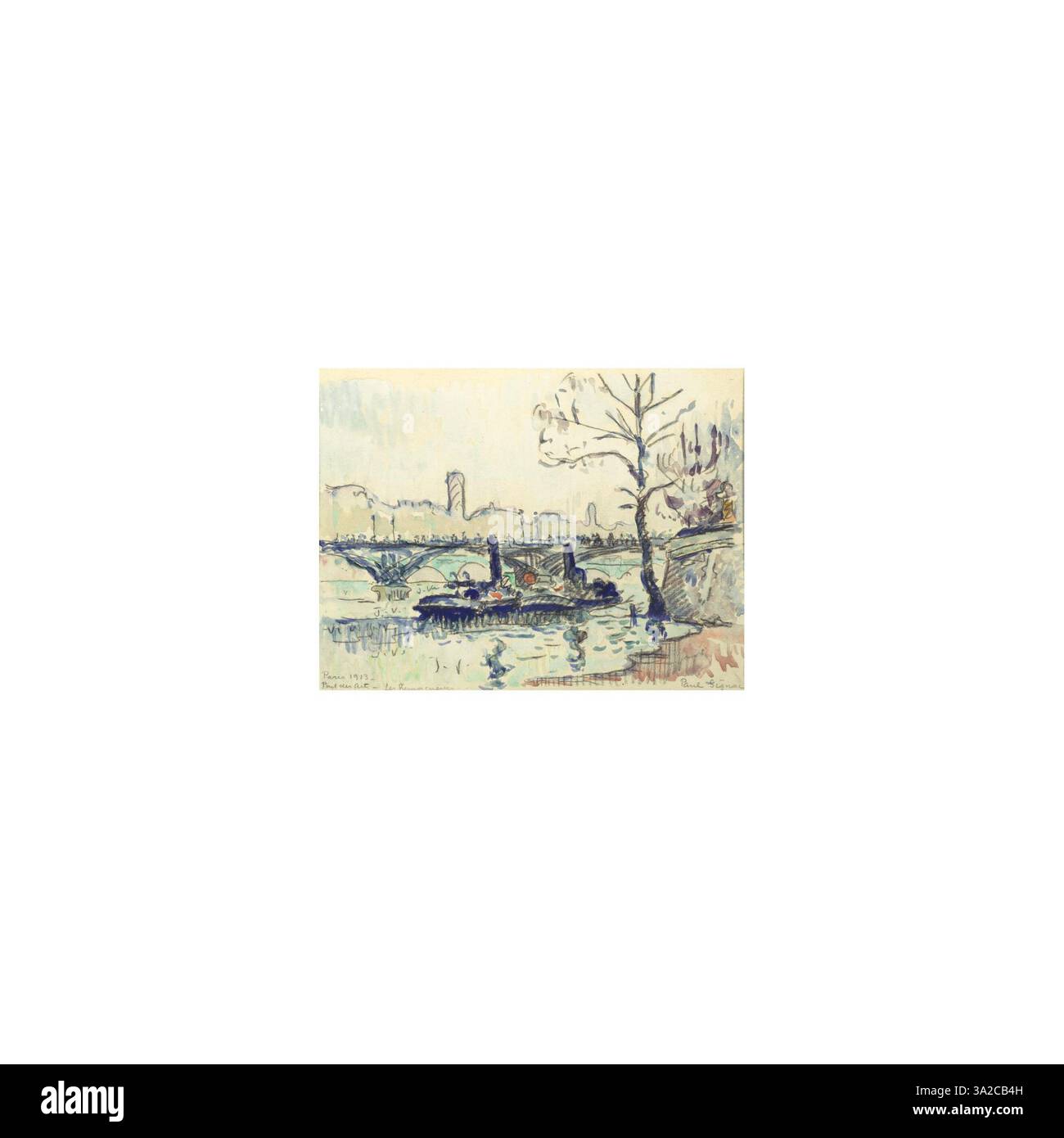 This 1913 painting by Paul Signac depicts the Pont des Arts with ...