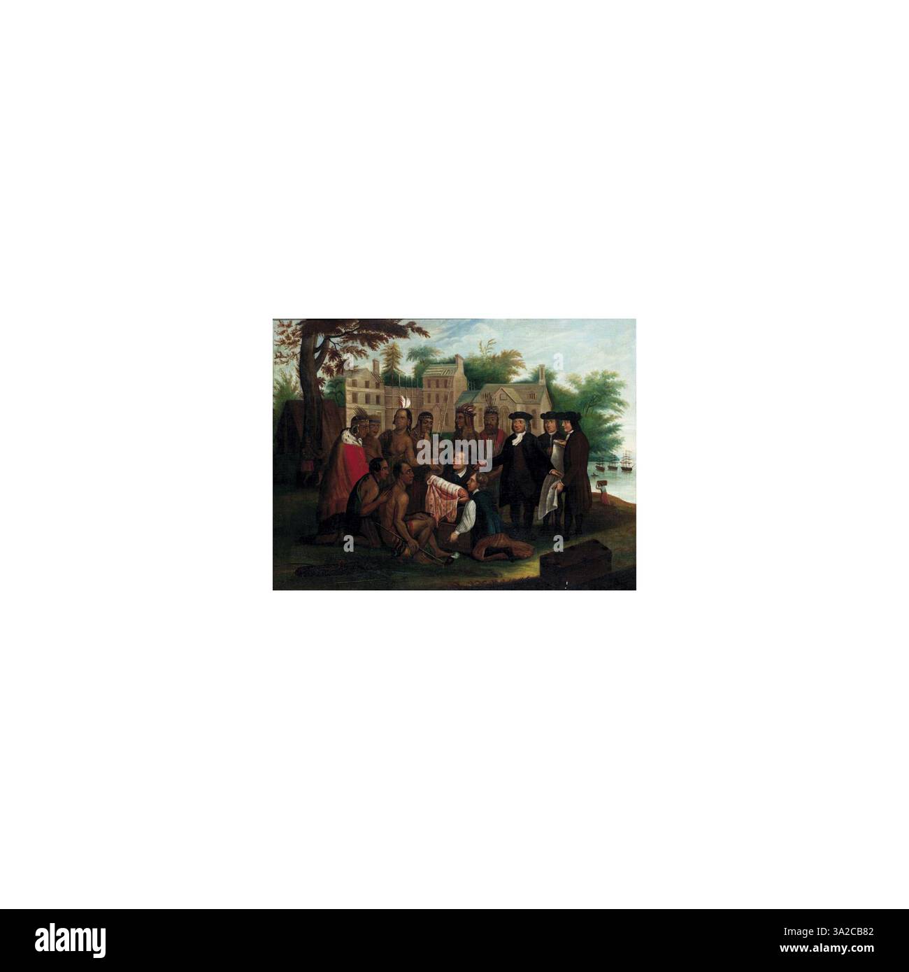 This artwork by Edward Hicks illustrates the historical treaty between ...