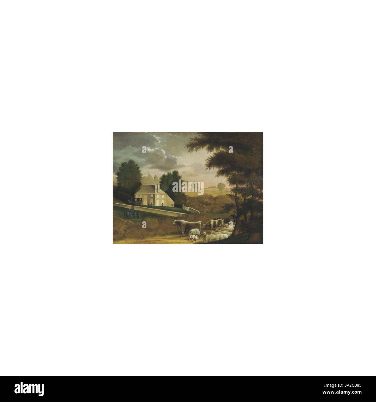 This painting by Edward Hicks depicts the grave of William Penn ...