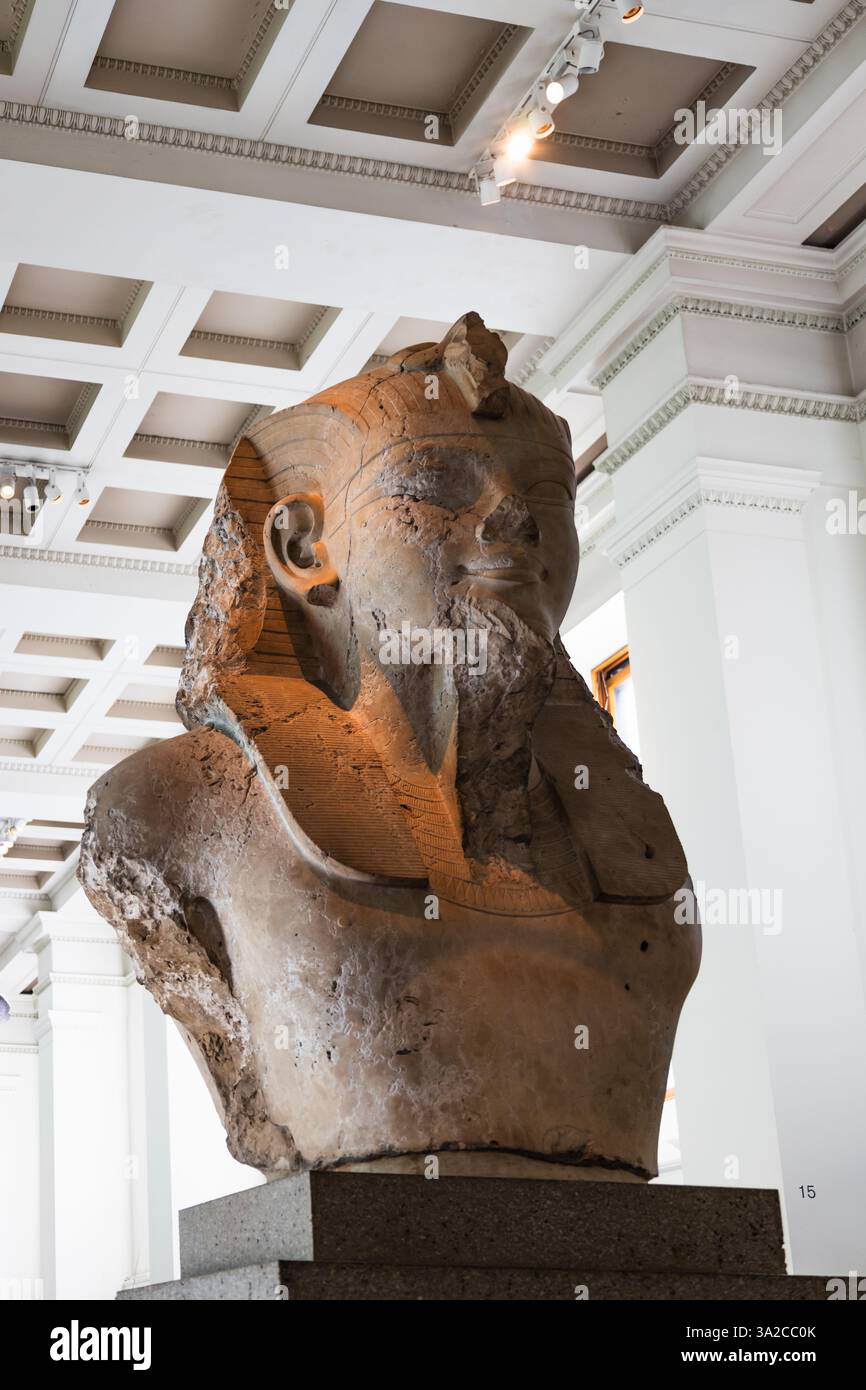 Ancient Egyptian statue at the British Museum. London, UK, 21 October ...