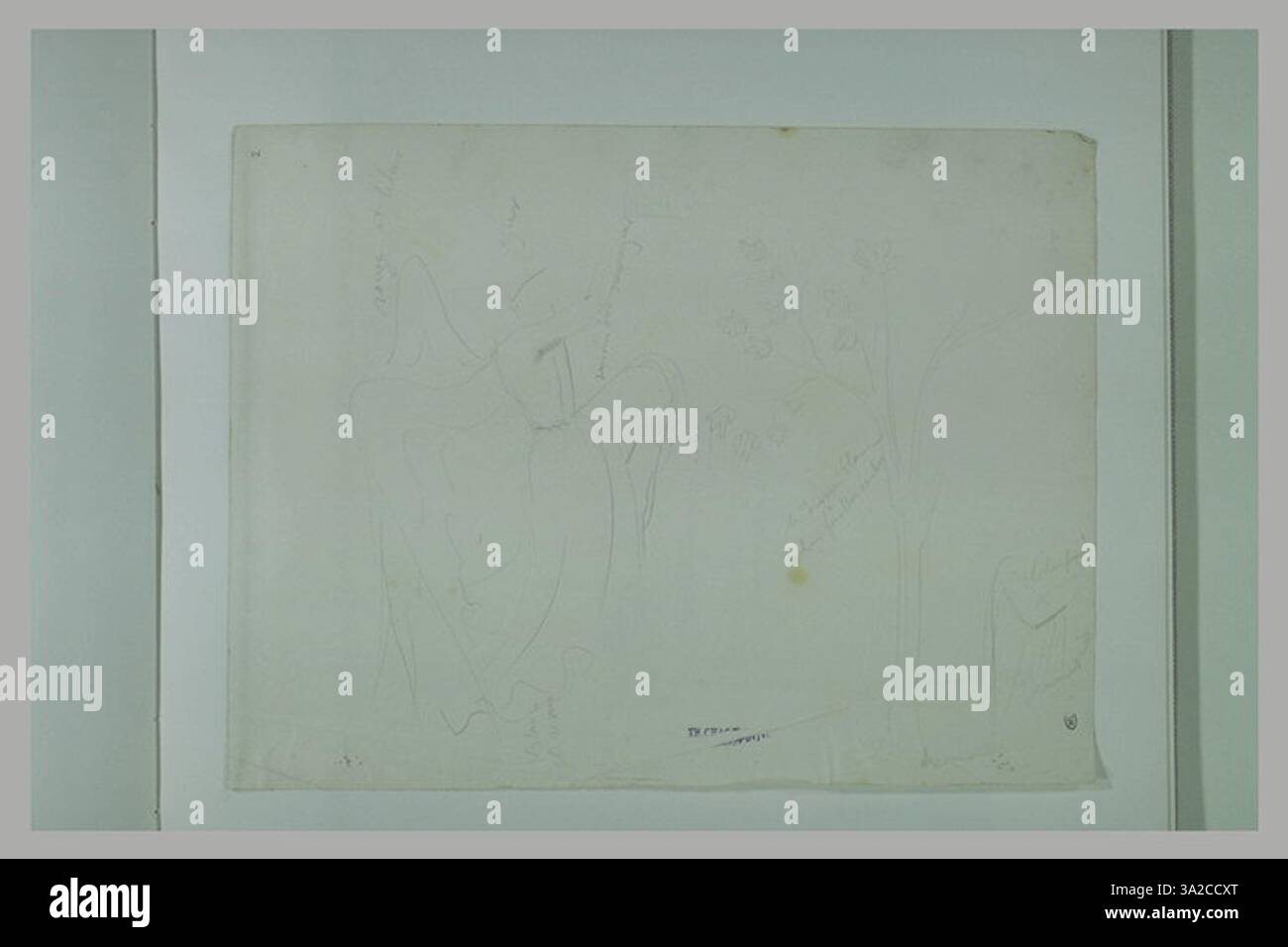 A figure depicted in profile to the right with the left knee raised ...