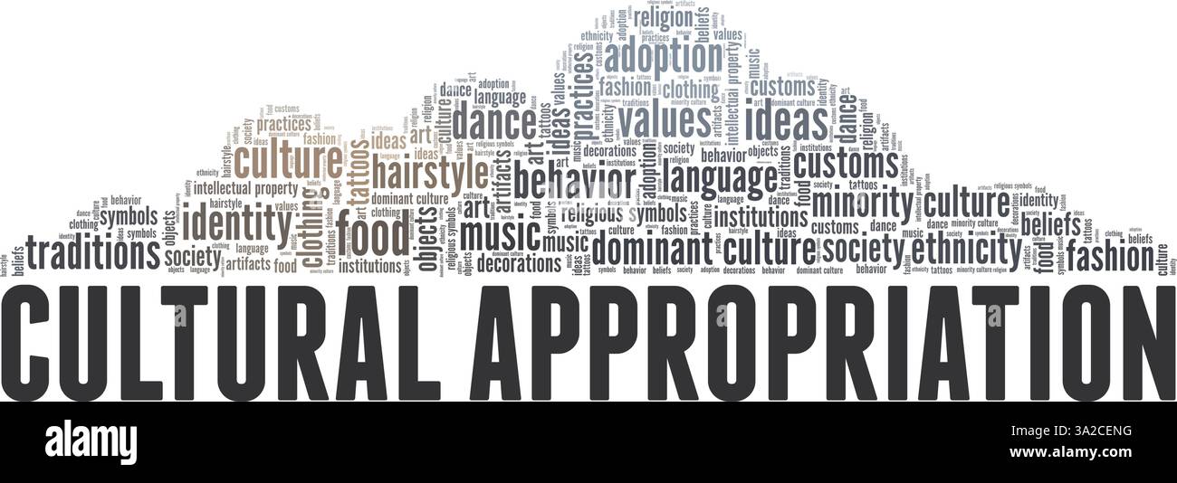 Cultural Appropriation vector illustration word cloud isolated on a ...