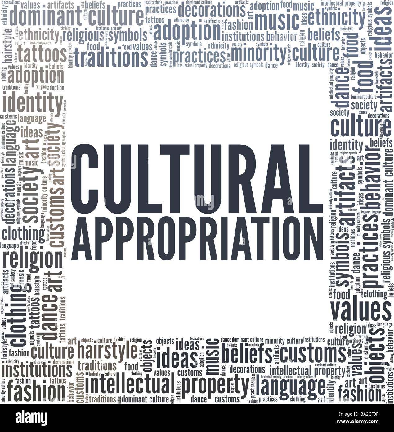 Cultural Appropriation vector illustration word cloud isolated on a ...