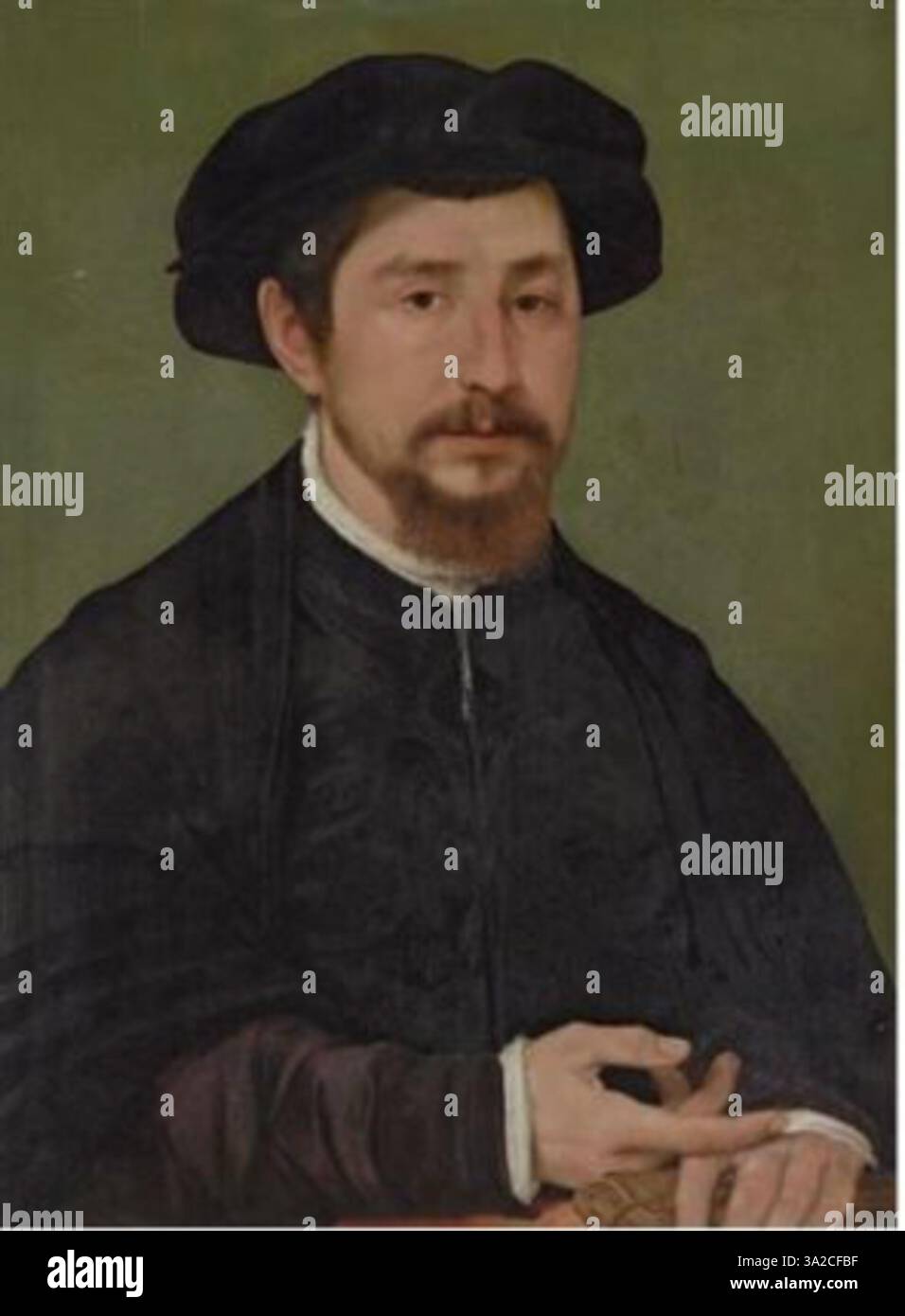 This portrait, attributed to the Master of the 1540s, presents a man in mid-16th century attire ...