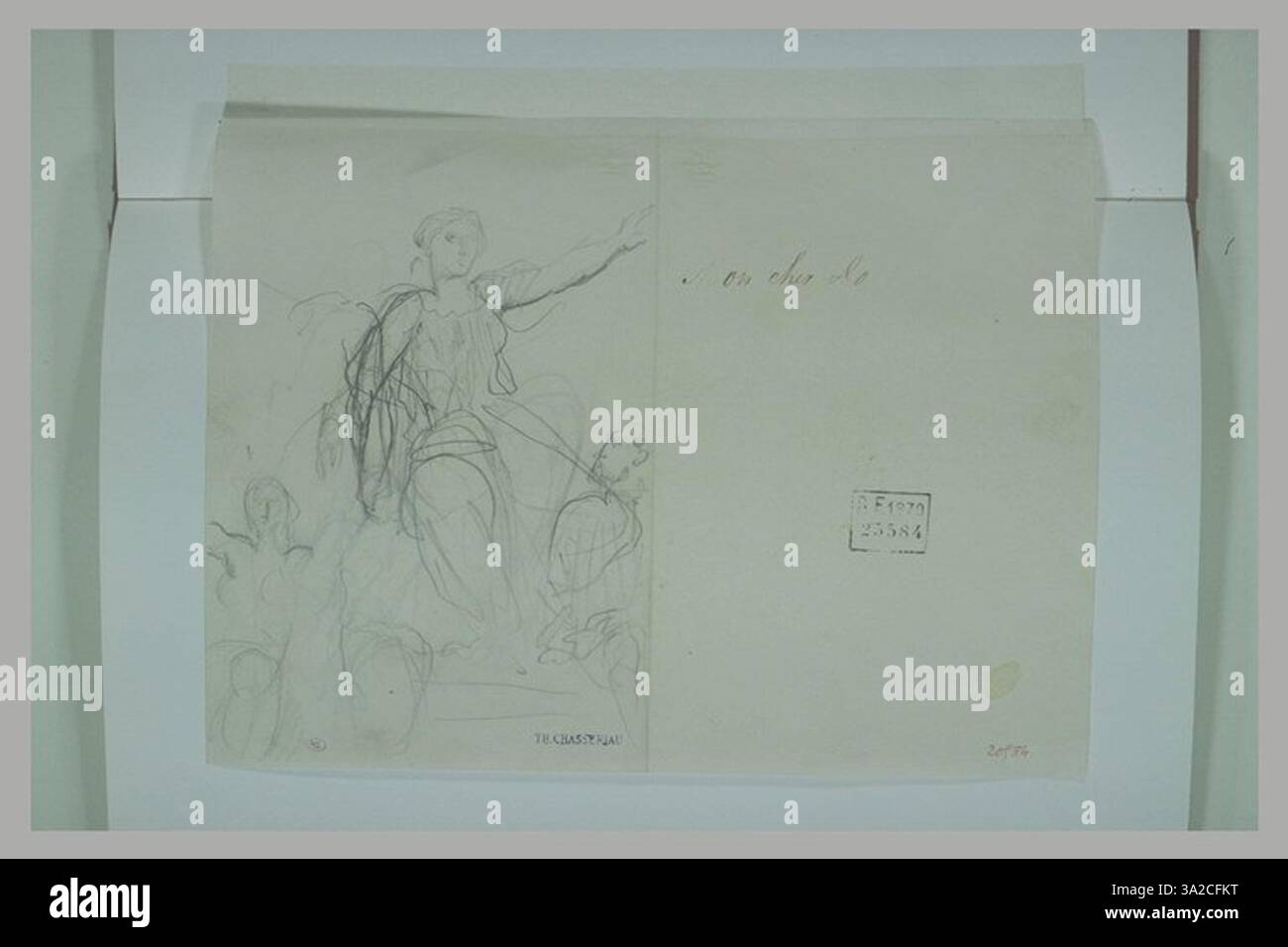 A seated woman facing forward, raising her left arm while dominating ...