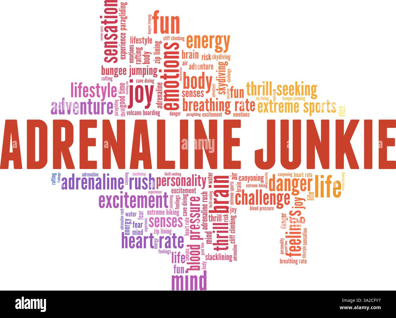 Adrenaline Junkie vector illustration word cloud isolated on a white ...