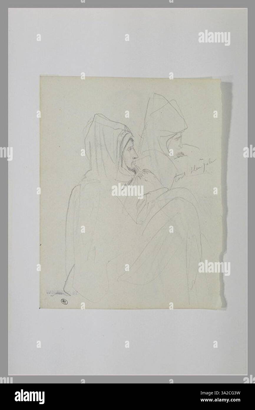 A study of a seated Eastern man, focusing on the posture, clothing, and ...