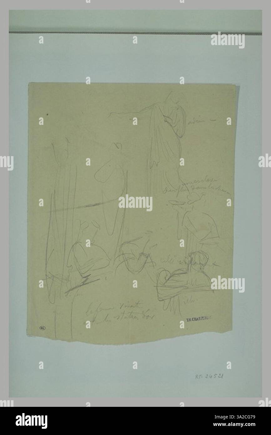 This work includes various figure studies, showcasing different poses ...