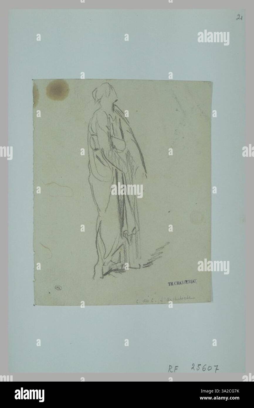 A draped figure turned to the right, with the flowing fabric ...