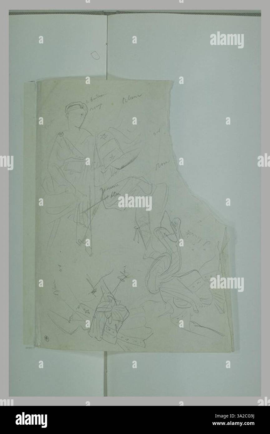 This study depicts a muse alongside figures from the story of King ...