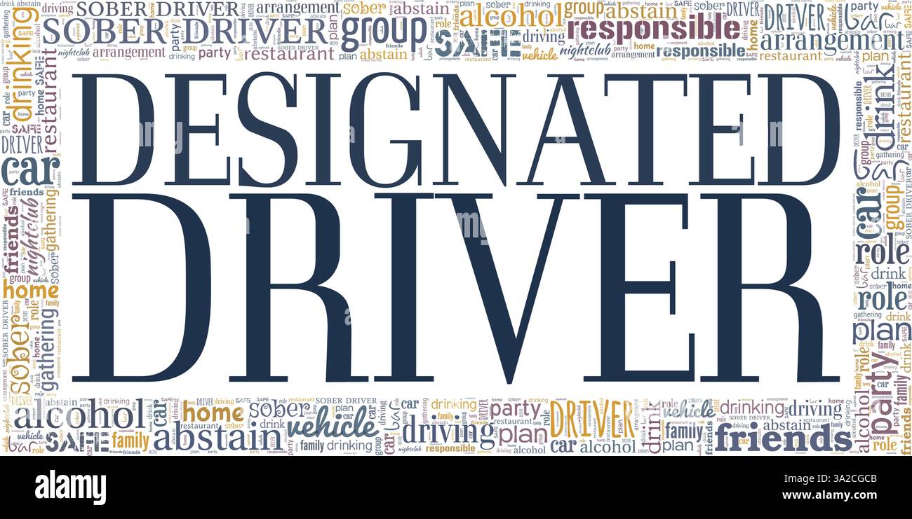 Designated Driver vector illustration word cloud isolated on a white ...