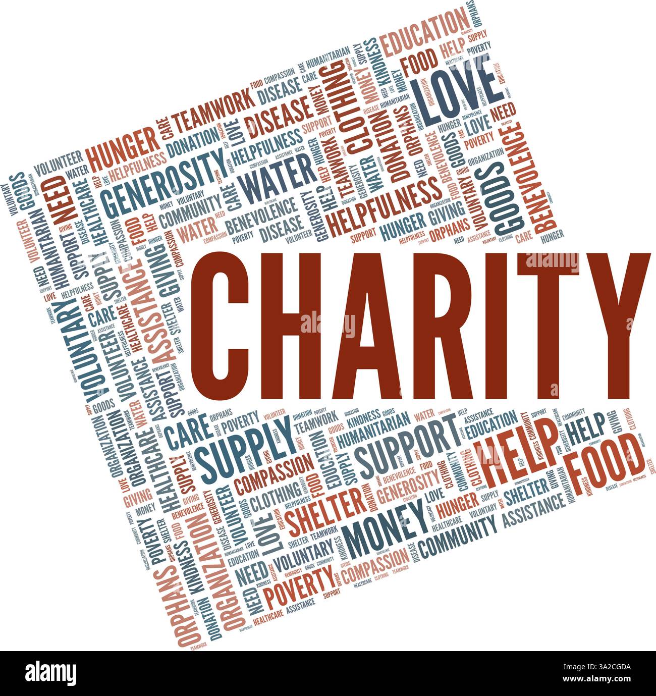 Charity vector illustration word cloud isolated on a white background ...