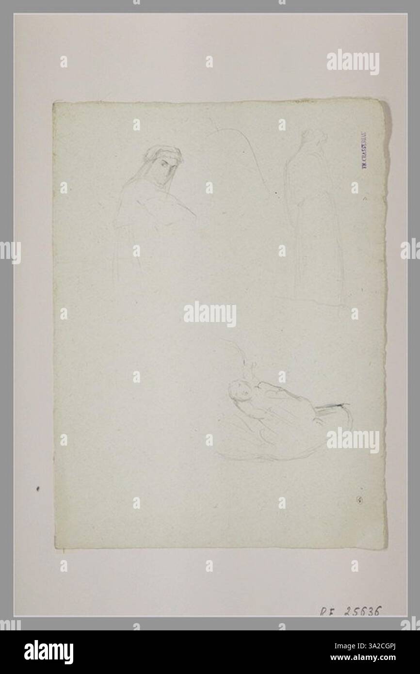 This piece features three studies of women, focusing on different poses ...