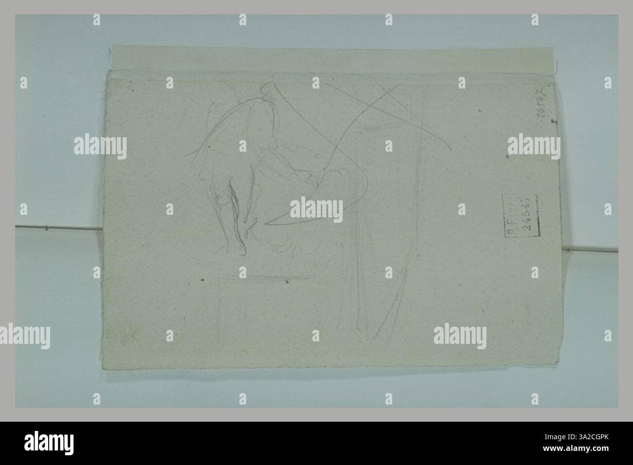 This sketch by Chassériau captures the figure of a man. The emphasis is ...