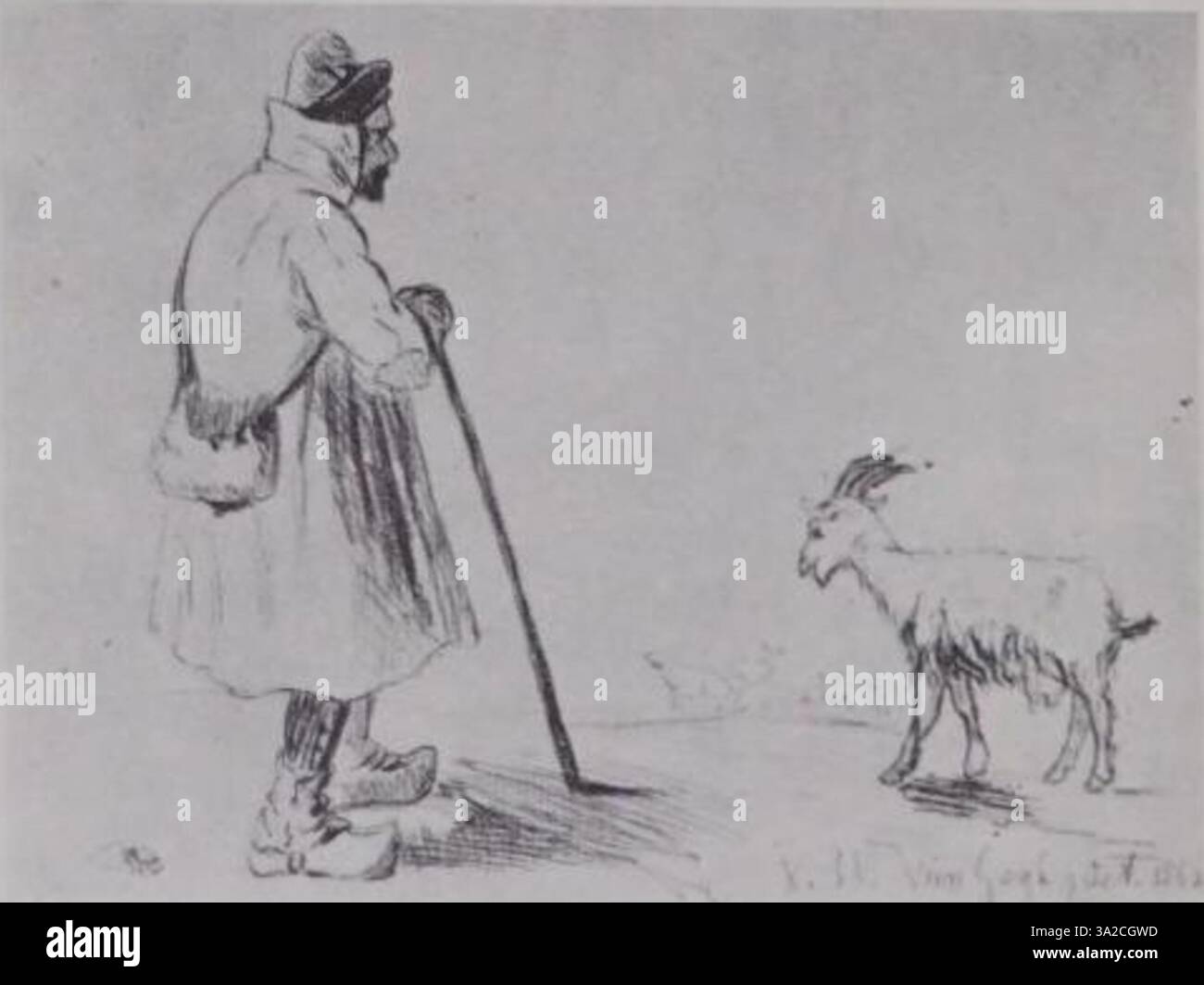 This drawing by Vincent van Gogh depicts a detailed study of human ...