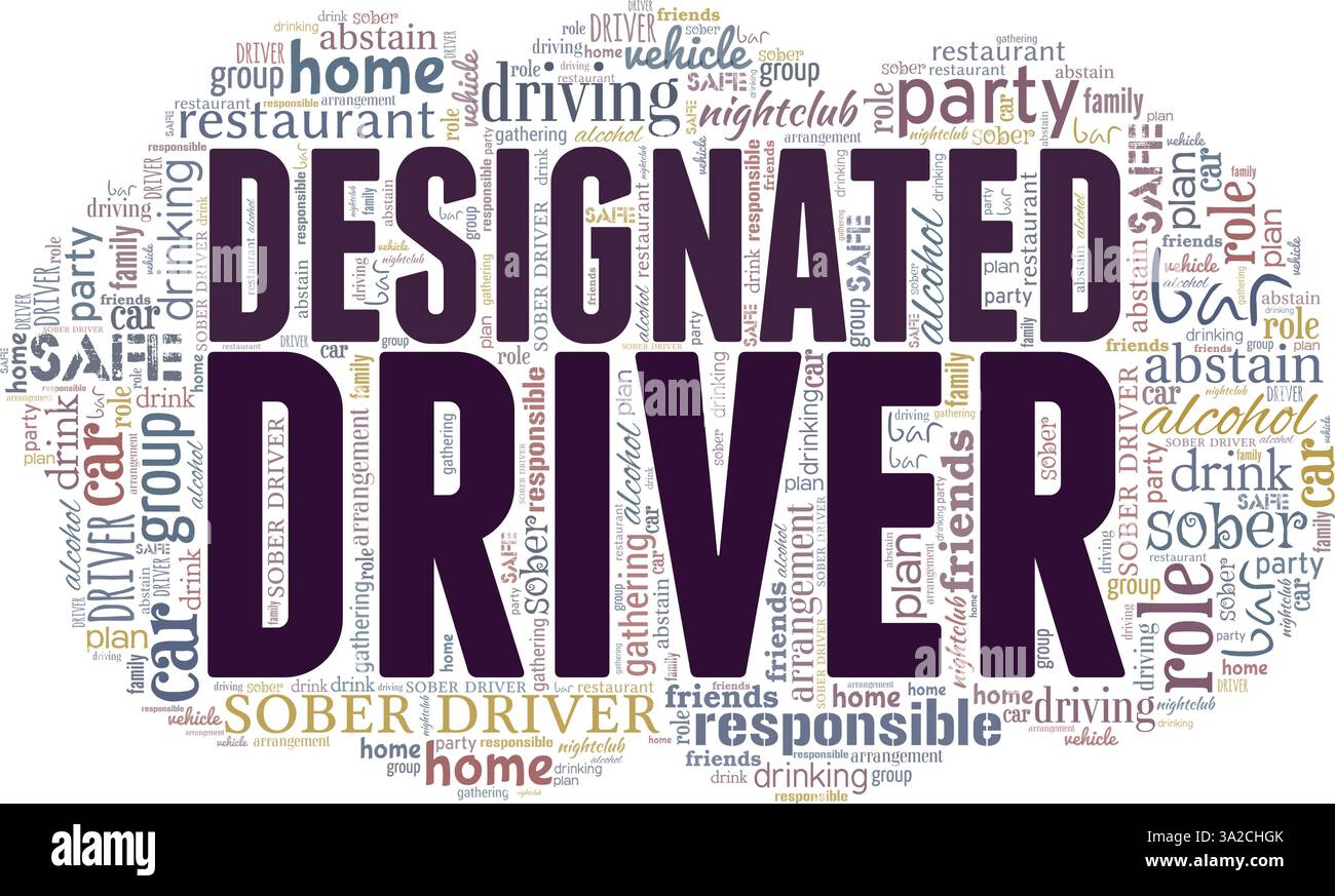 Designated Driver vector illustration word cloud isolated on a white ...