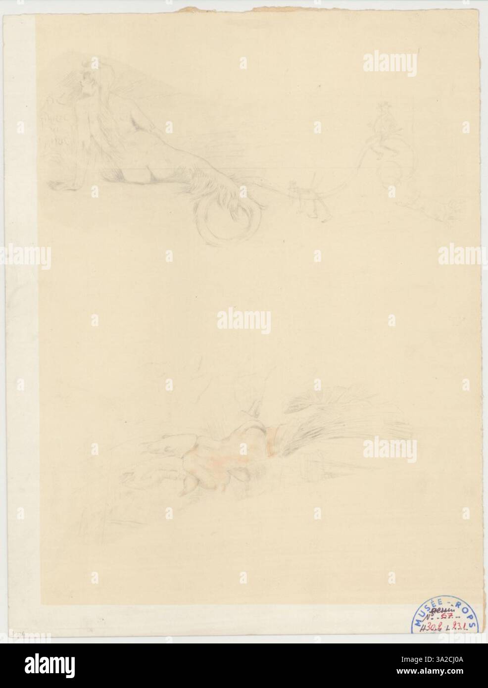 'Etude pour la Sirène' by Félicien Rops depicts the figure of a siren ...