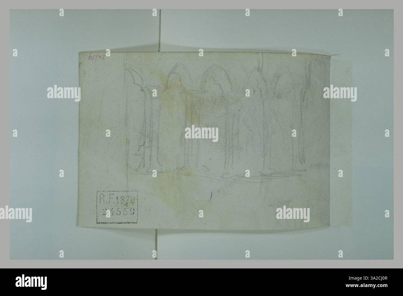 This image depicts a gallery with arches, capturing architectural ...