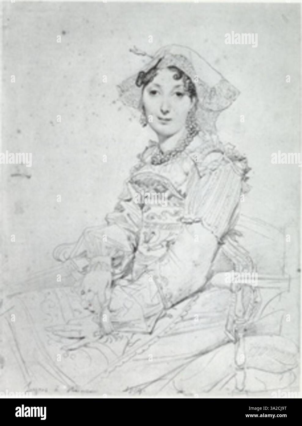 This portrait depicts Hortense Haudebourt-Lescot, a French painter, in ...