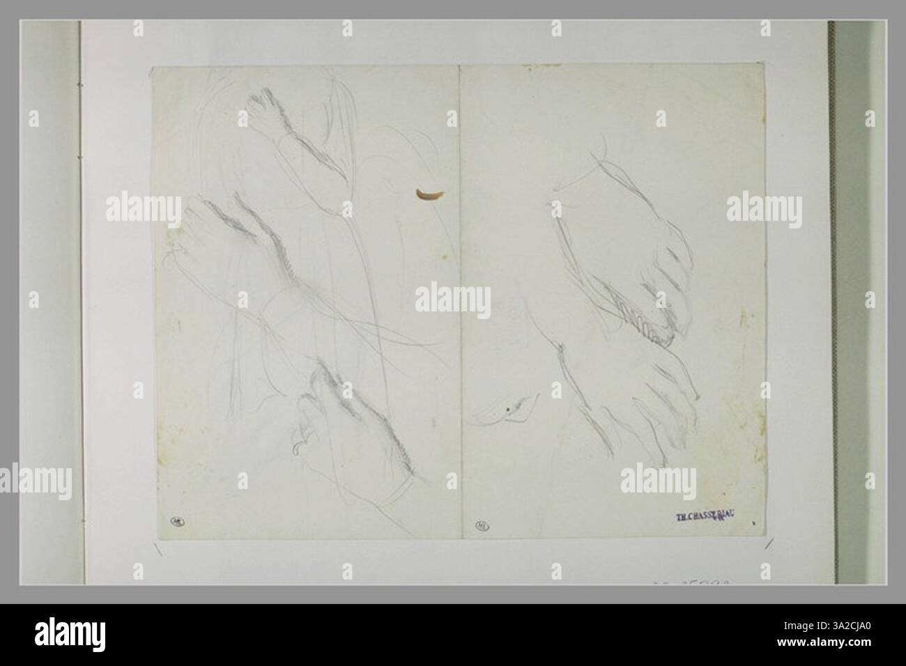 This image shows a figure without a head, bringing its right hand to ...