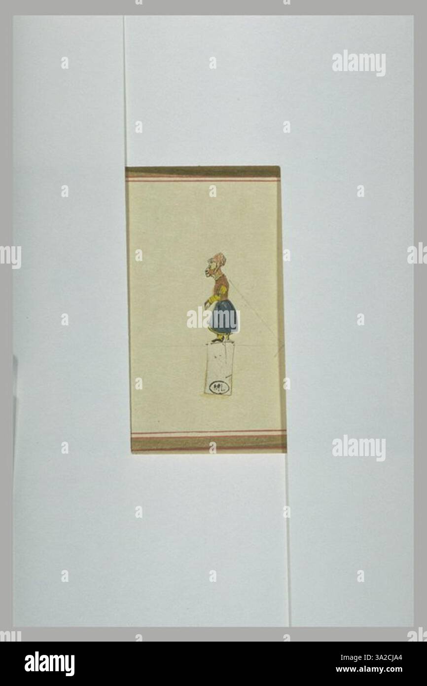 The image shows a grotesque woman in profile, emphasizing exaggerated ...