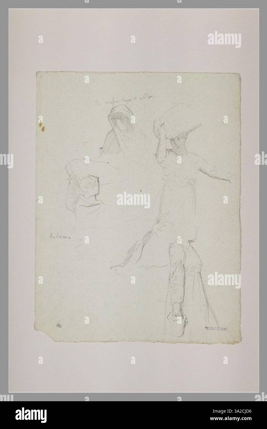 Chassériau’s study of four figures at the Cava, focusing on the human ...