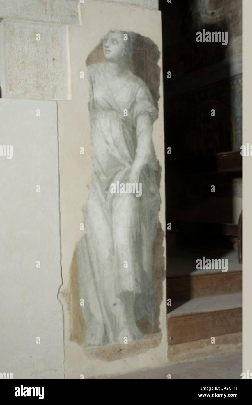 A female figure is portrayed in this artwork, emphasizing grace and ...