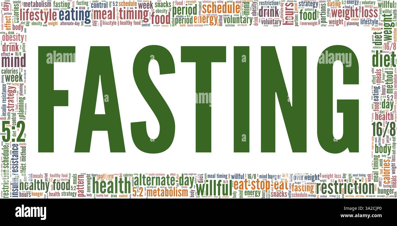 Intermittent Fasting vector illustration word cloud isolated on a white ...
