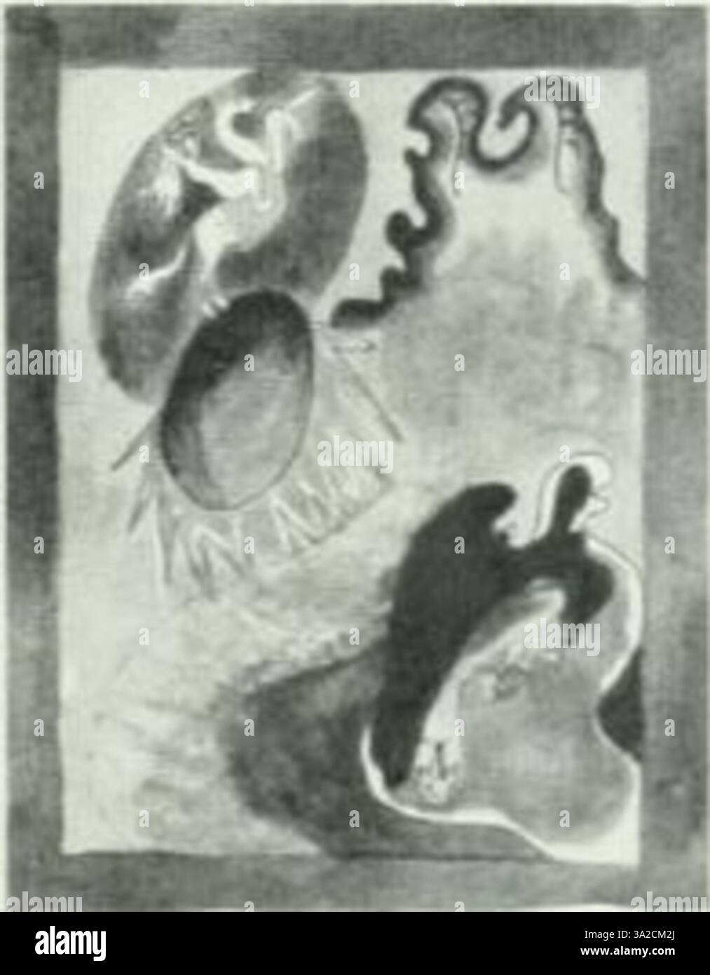 This abstract piece by Kandinsky uses geometric forms and contrasting ...