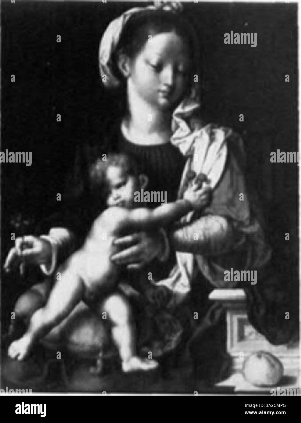 This painting, created by Joos van Cleve, Jan Provost, and Joachim Patenier, presents a ...