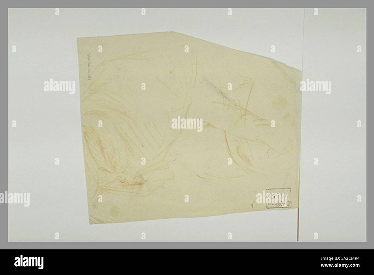 This verso drawing by Chassériau showcases drapery with an emphasis on ...