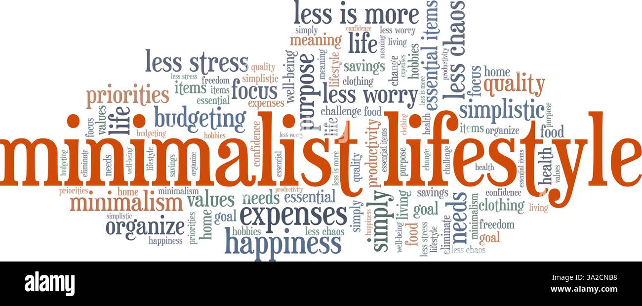 Minimalist Lifestyle vector illustration word cloud isolated on a white ...