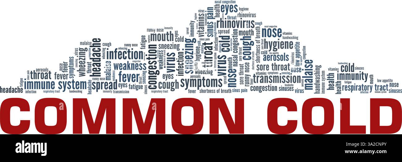 Common Cold vector illustration word cloud isolated on a white ...