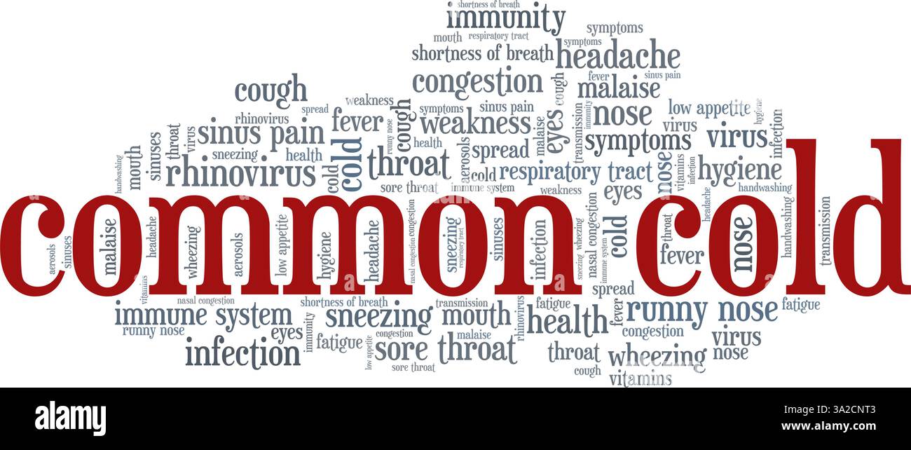 Common Cold vector illustration word cloud isolated on a white ...