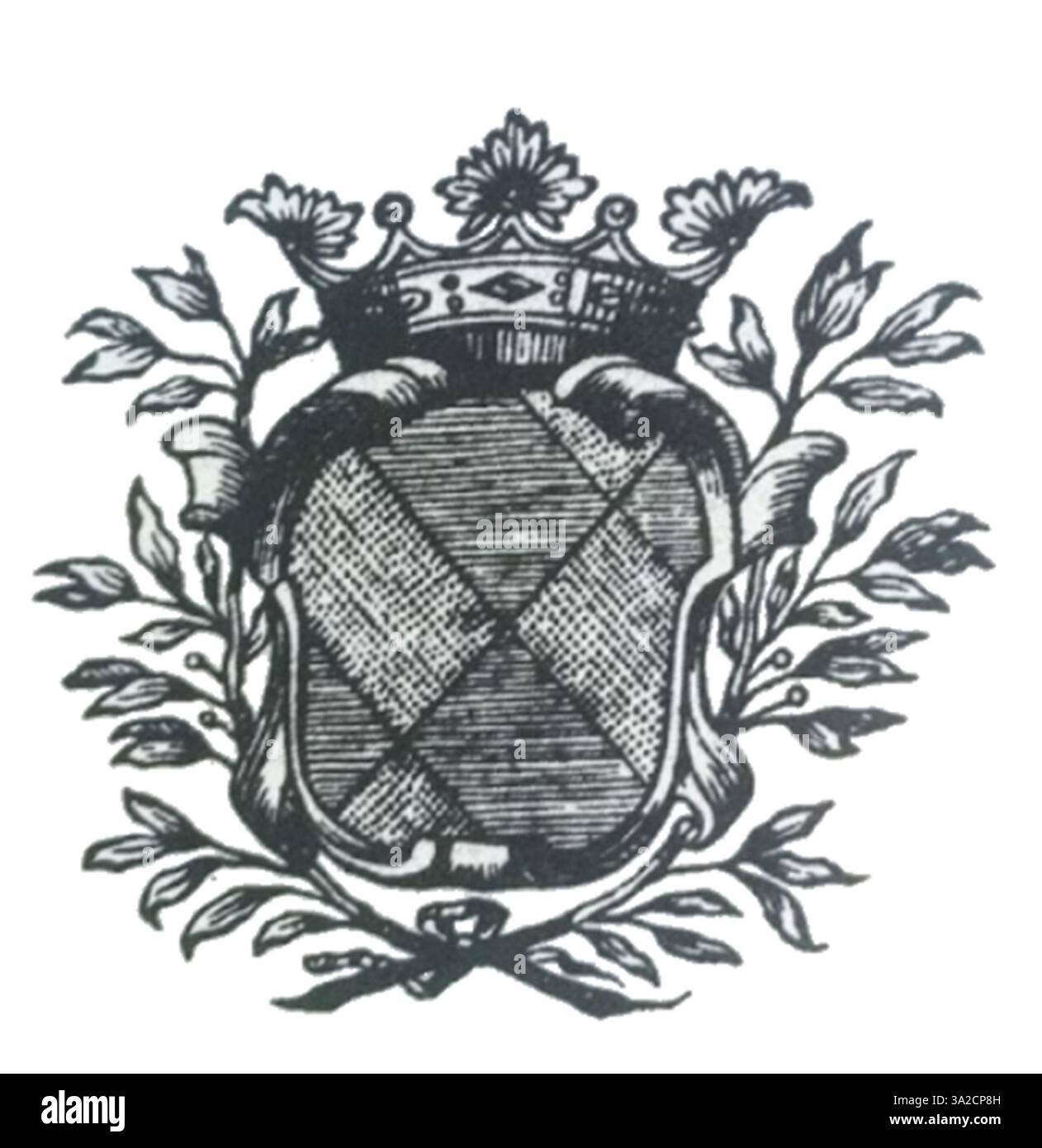 This 1694 heraldic artwork represents the original family coat of arms ...