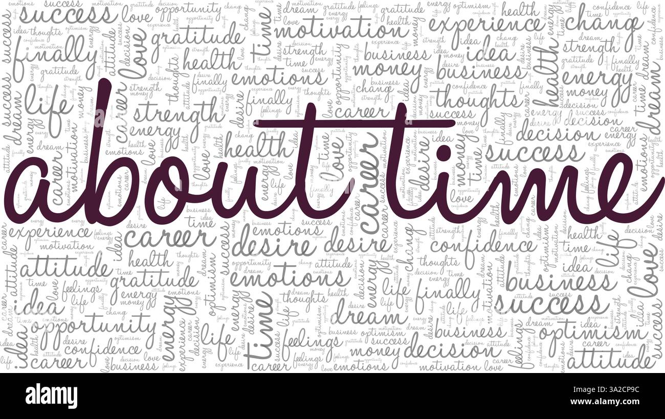 About Time vector illustration word cloud isolated on a white ...