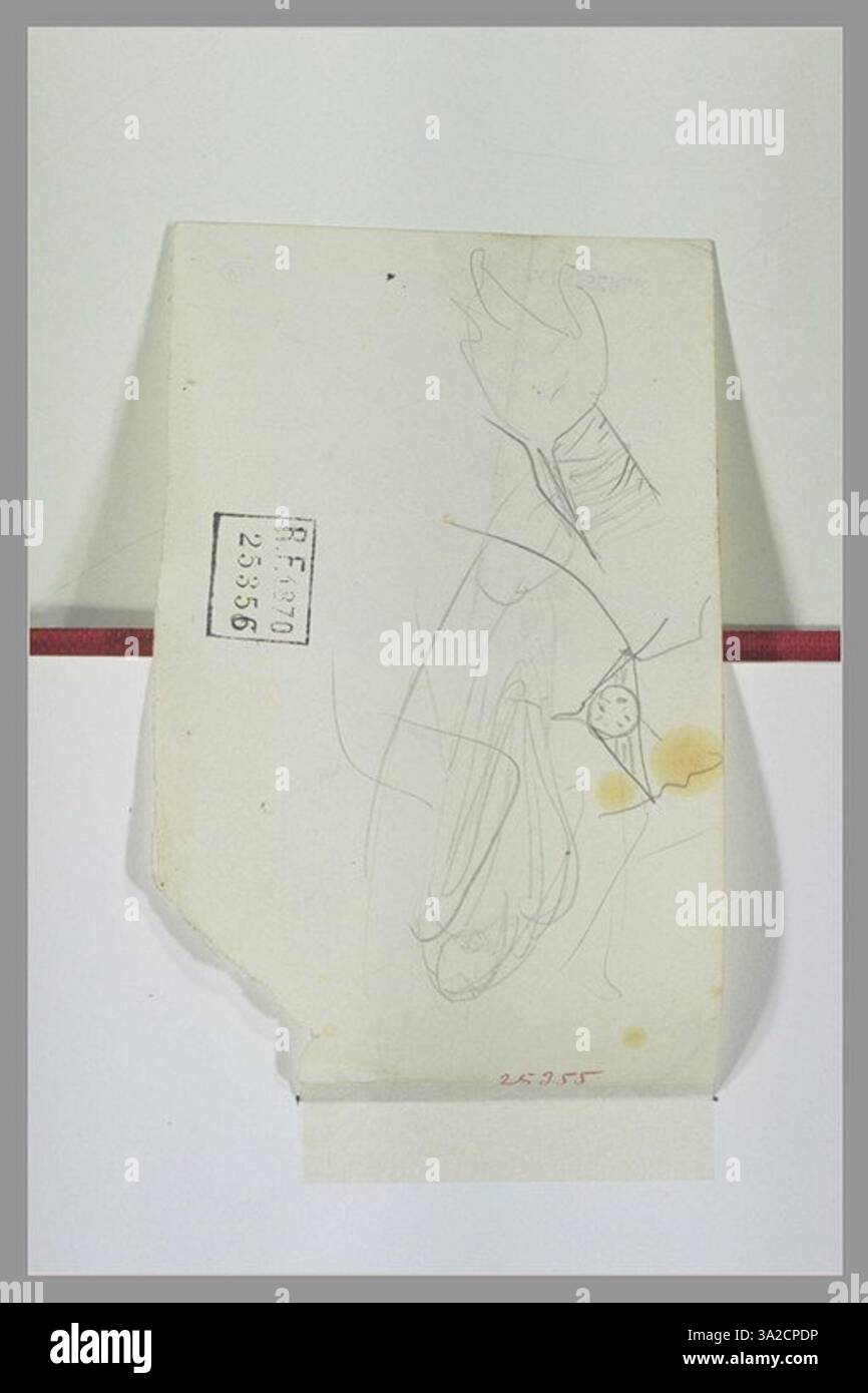 A quick sketch by Théodore Chassériau focusing on the study of a hand ...