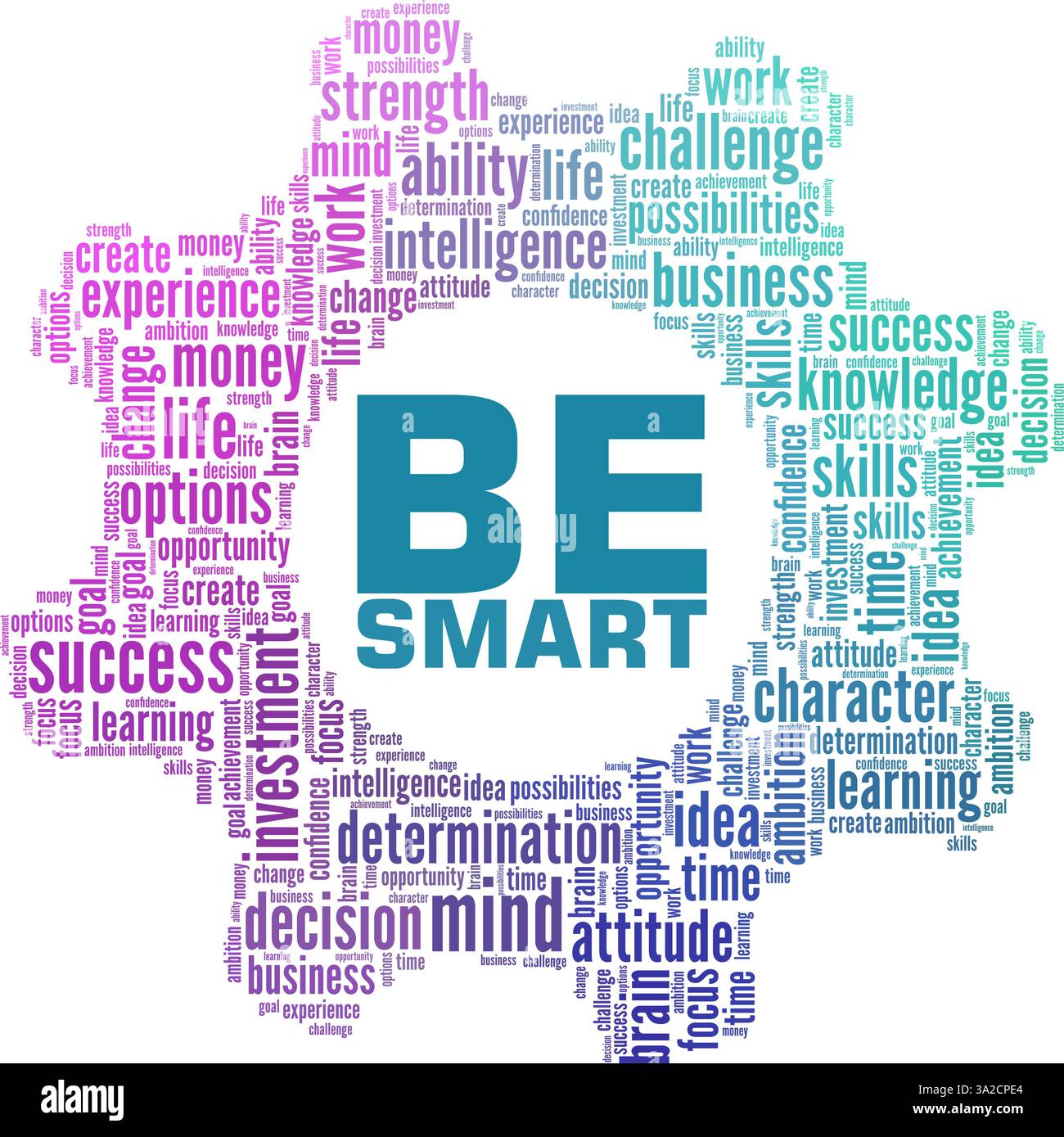 Be Smart vector illustration word cloud isolated on a white background ...