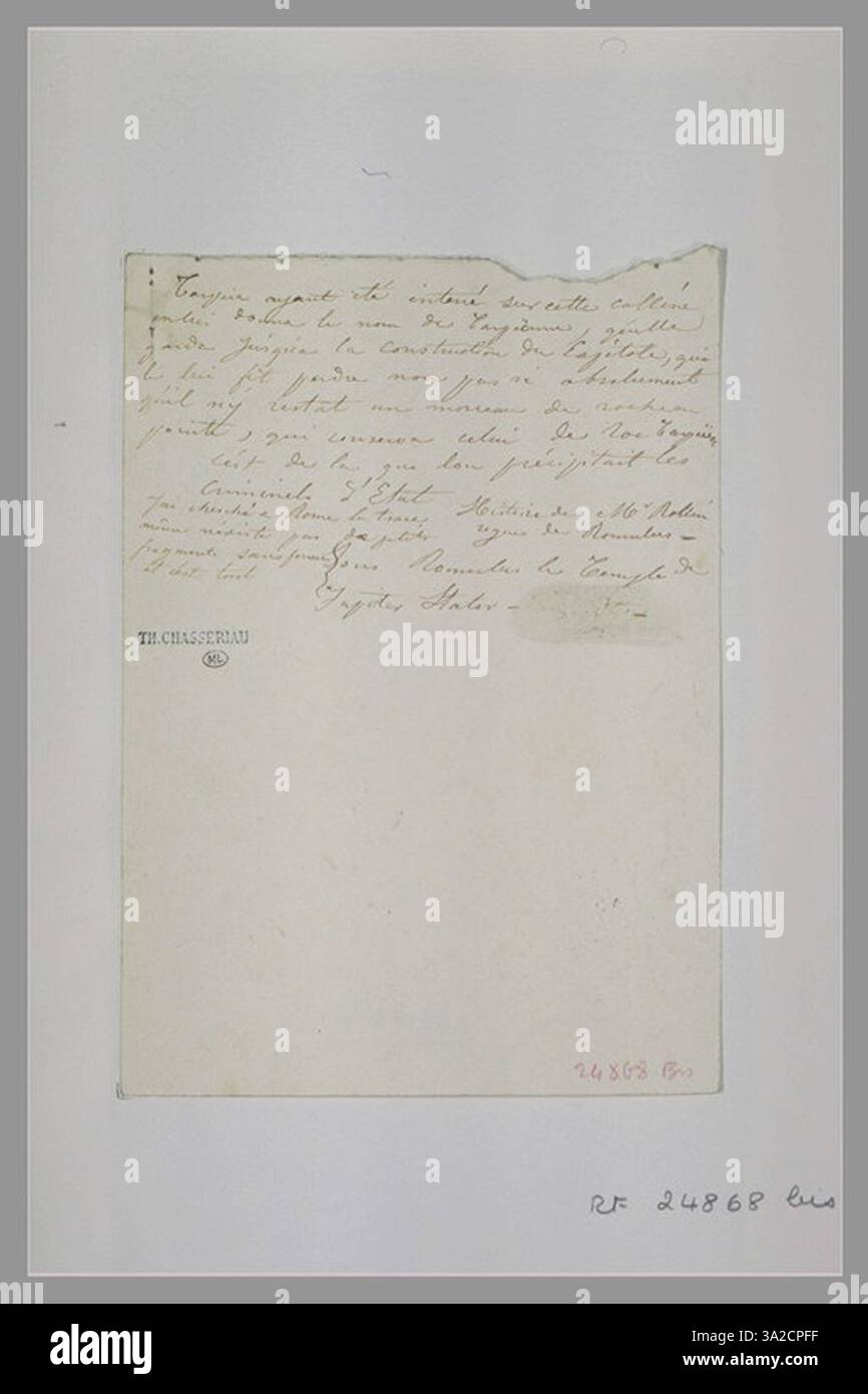 This handwritten note by Chassériau is a glimpse into the artist’s ...
