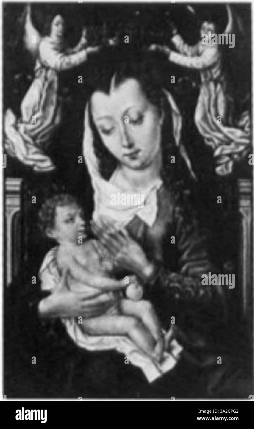 This artwork presents a religious theme, featuring meticulously ...