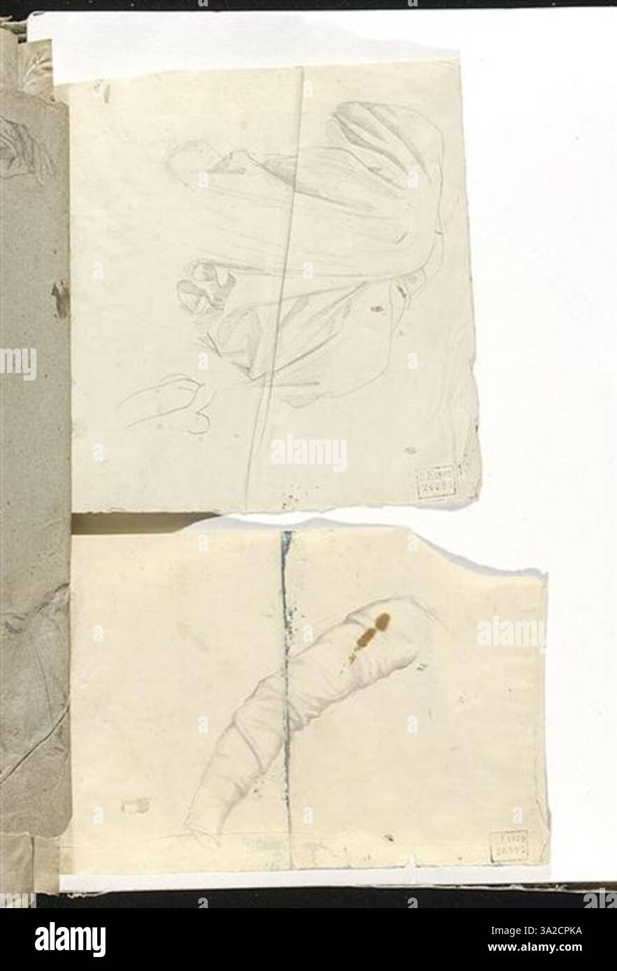 This study focuses on the folds and texture of drapery, capturing its ...