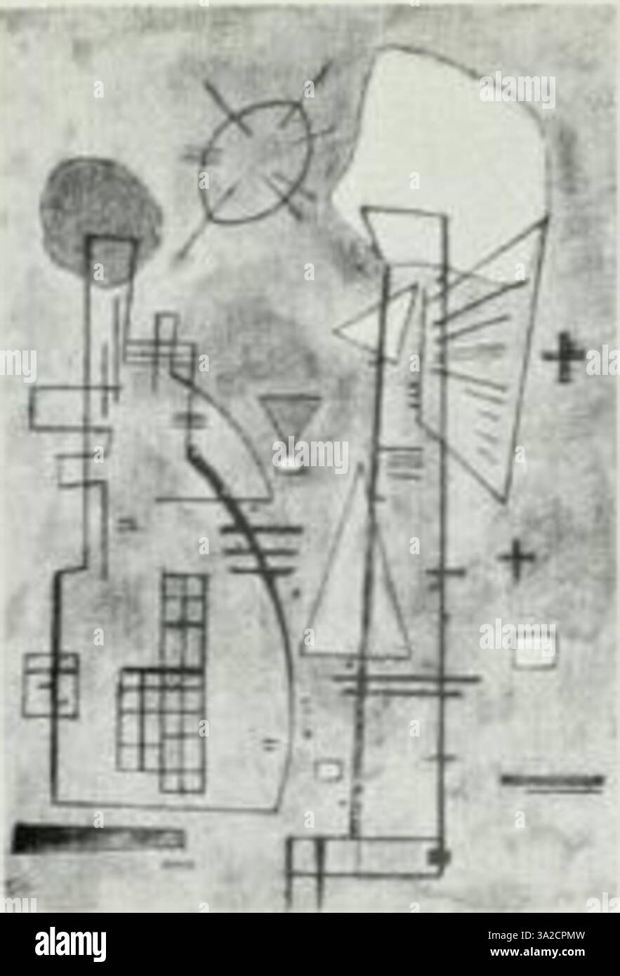 Wassily Kandinsky’s abstract painting features geometric shapes and ...