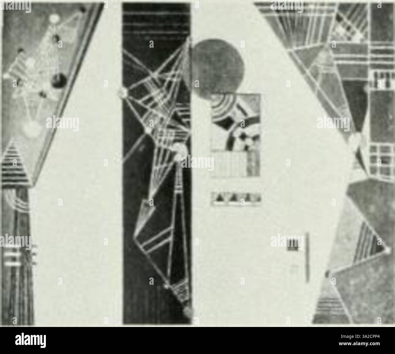 This abstract work by Wassily Kandinsky features a vivid arrangement of ...