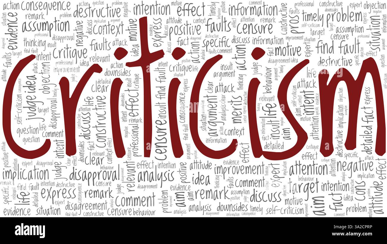 Criticism vector illustration word cloud isolated on a white background ...