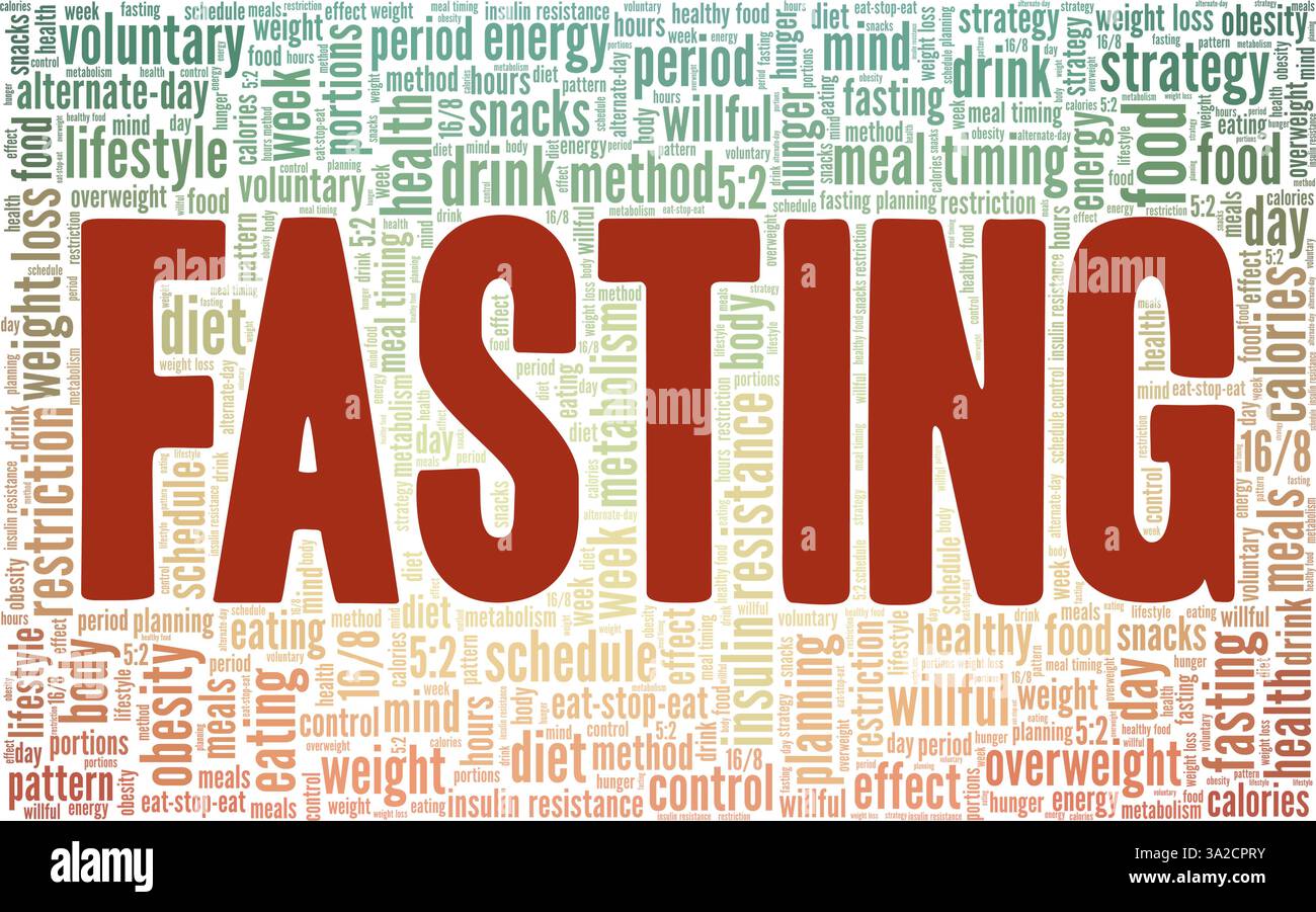 Intermittent Fasting vector illustration word cloud isolated on a white ...
